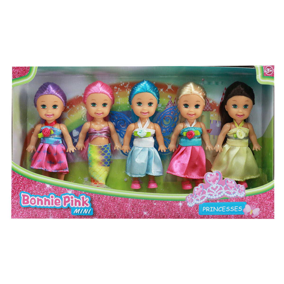 Pack of 5 Mini Dolls Gift Set - Princess, Fairy, and Mermaid Dolls ...